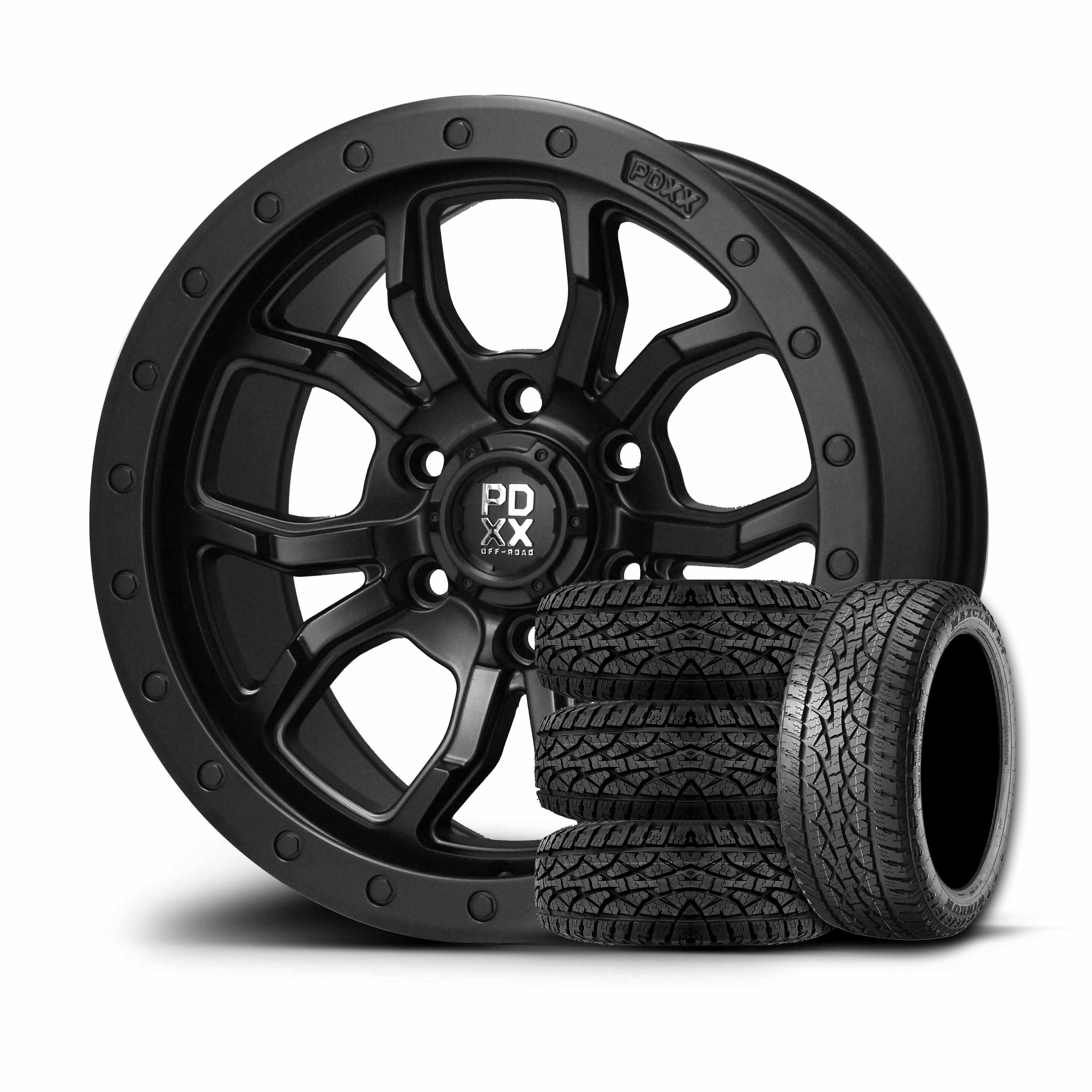 PDXX FURY 17x9 6X114.3 Satin Black - Wheels Republic